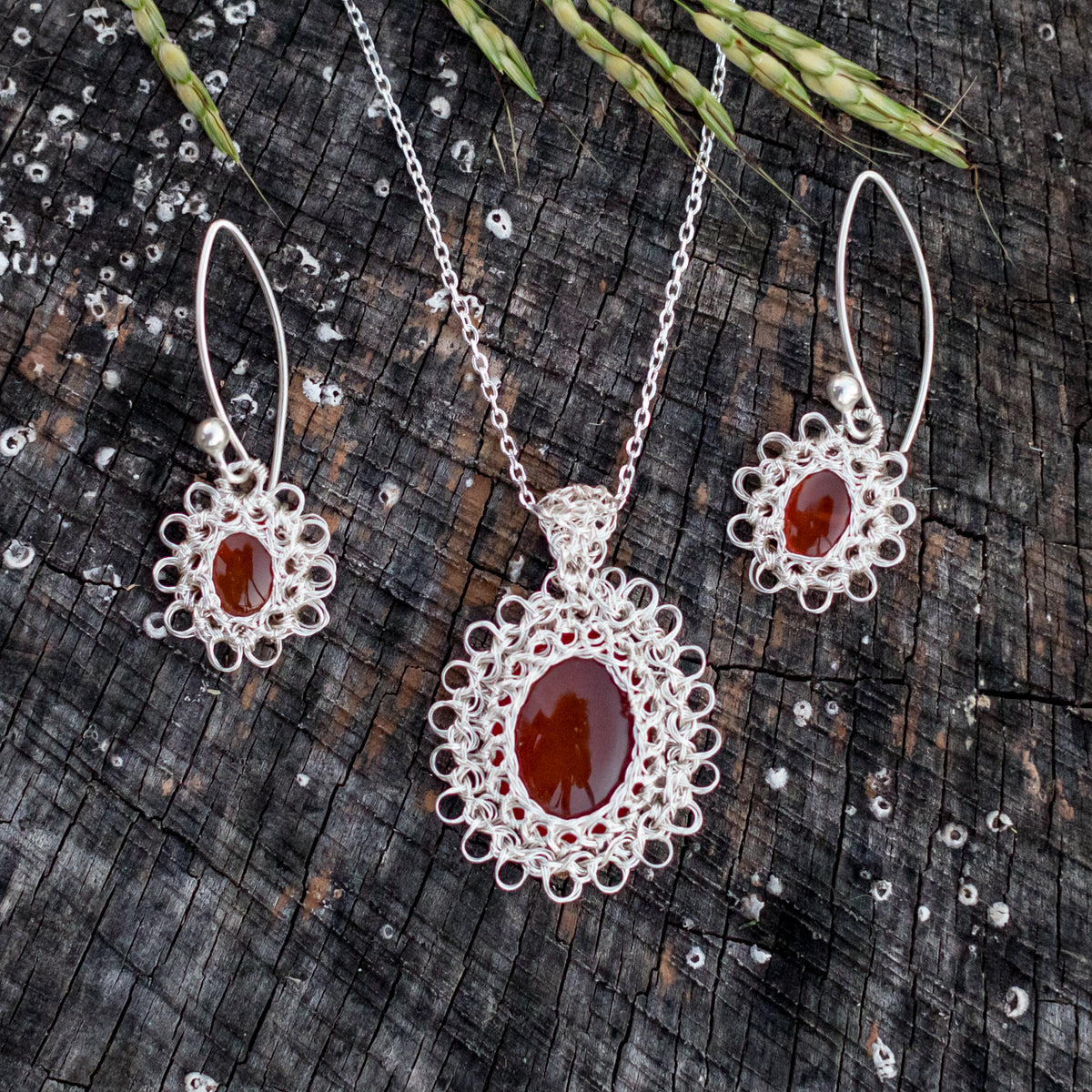 Carnelian Pendant and Earring Set – Spearman Artisanry LLC