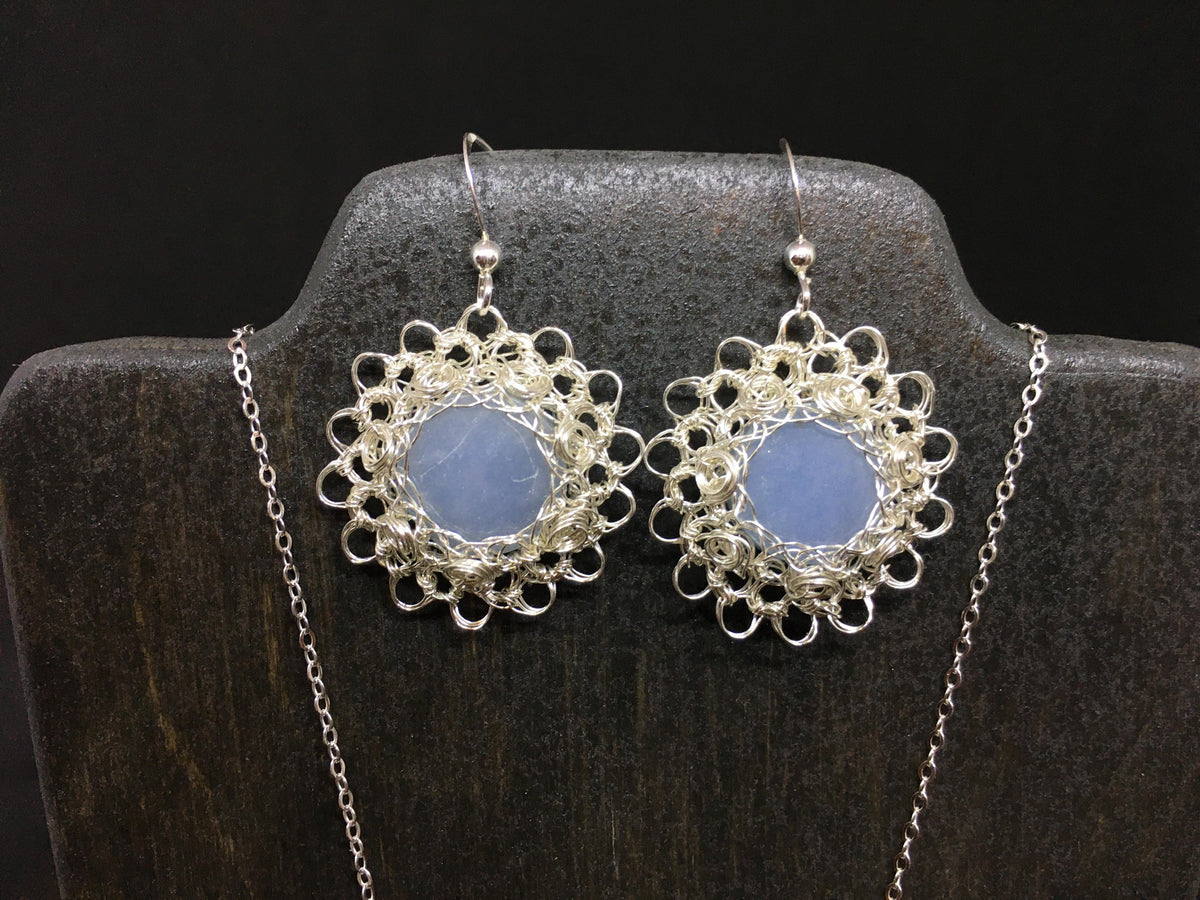 Peruvian Angelite Necklace and Earring Set – Spearman Artisanry LLC